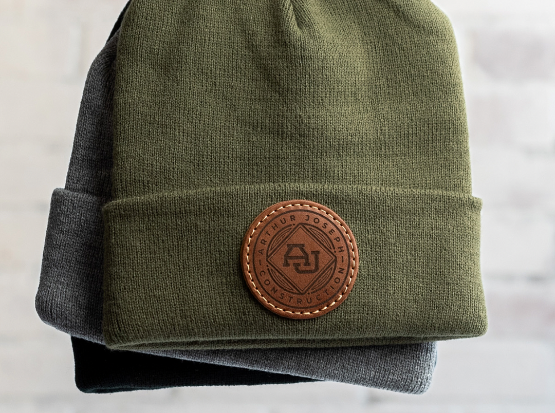 Custom Beanies With Logo | Customized Beanie With Leather Patch – C ...