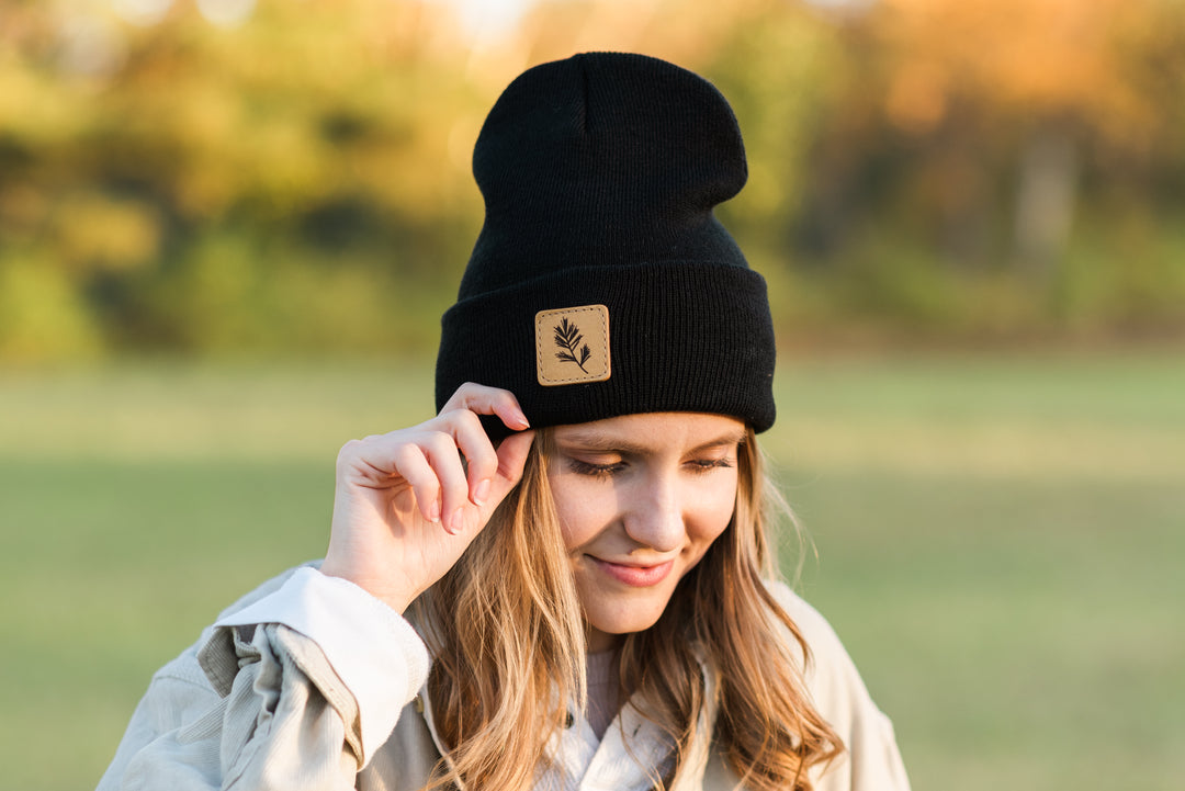 Custom Beanies With Logo | Customized Beanie With Leather Patch – C ...